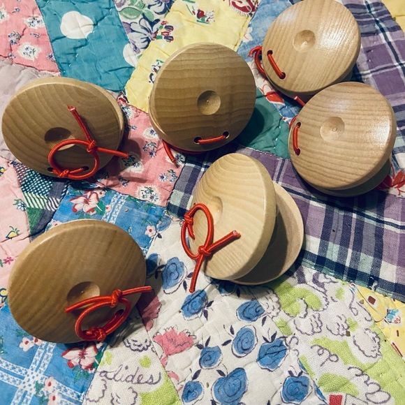 Toys | 6 Shulemin Wooden Finger Castanet Percussion Instrument Musical ...